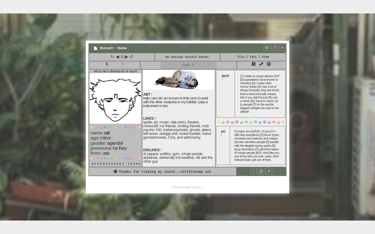 rats super epic cool carrd